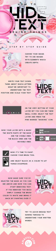 Photoshop tutorial: Hide text behind things | ana & yvy